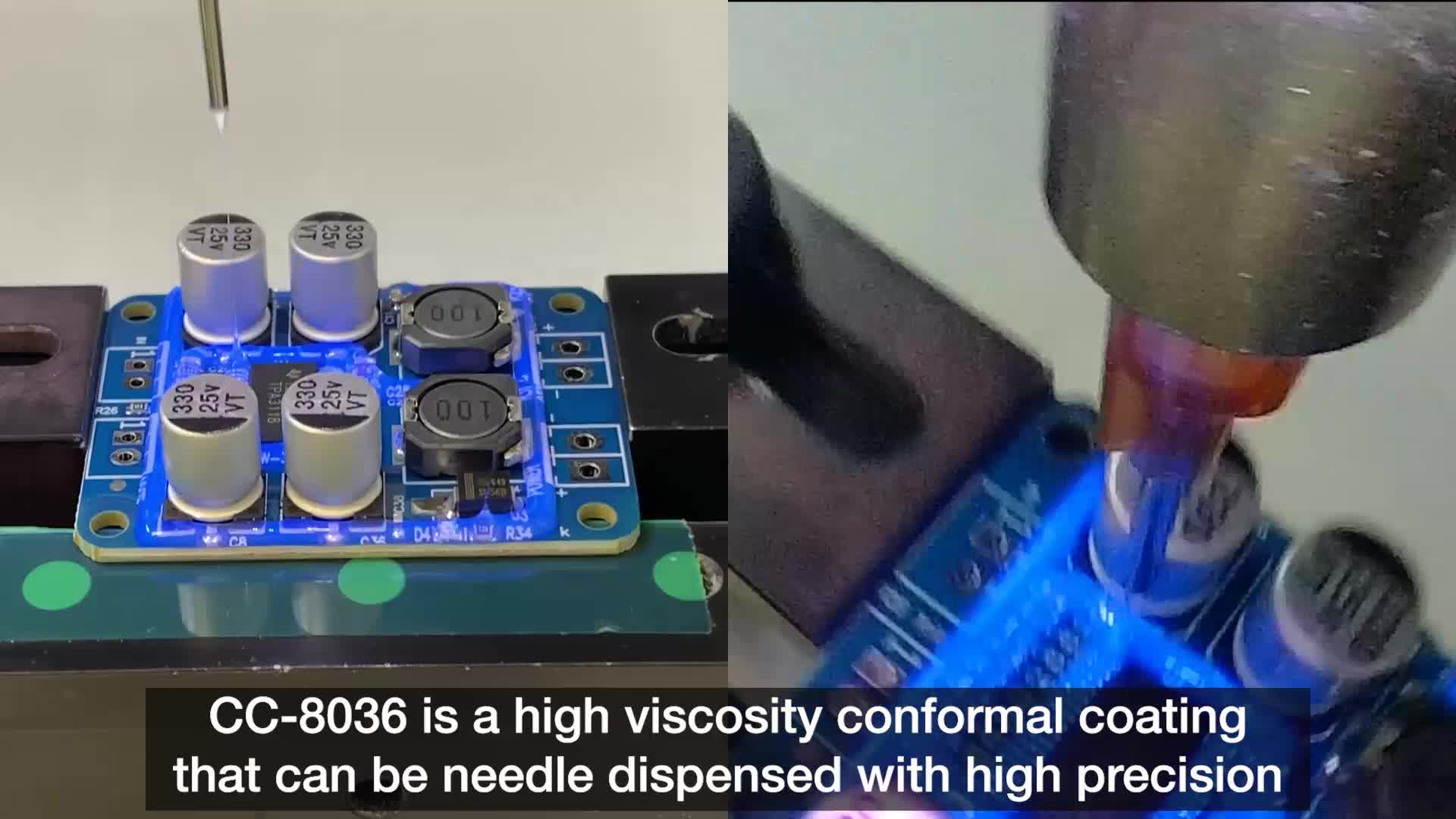 DOWSIL™ CC-8036 Conformal Coating: Needle Dispense Example
