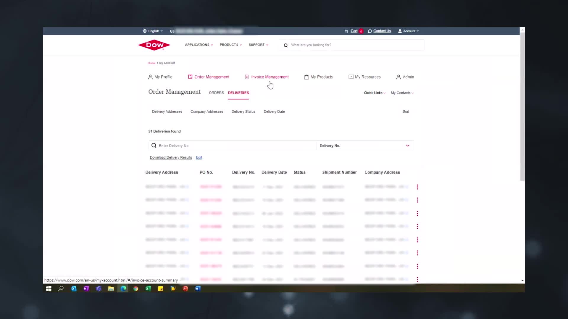 Dow.com Order Management and Placement Demo Video